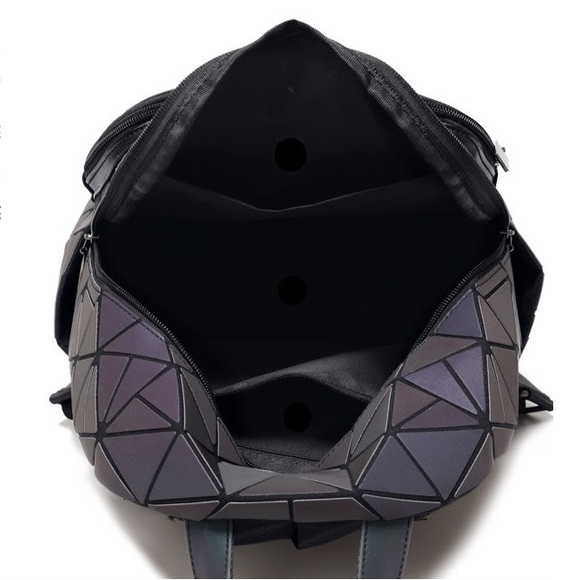 Bags | Luminous Reflective Multicolor Geometric Backpack | Poshmark